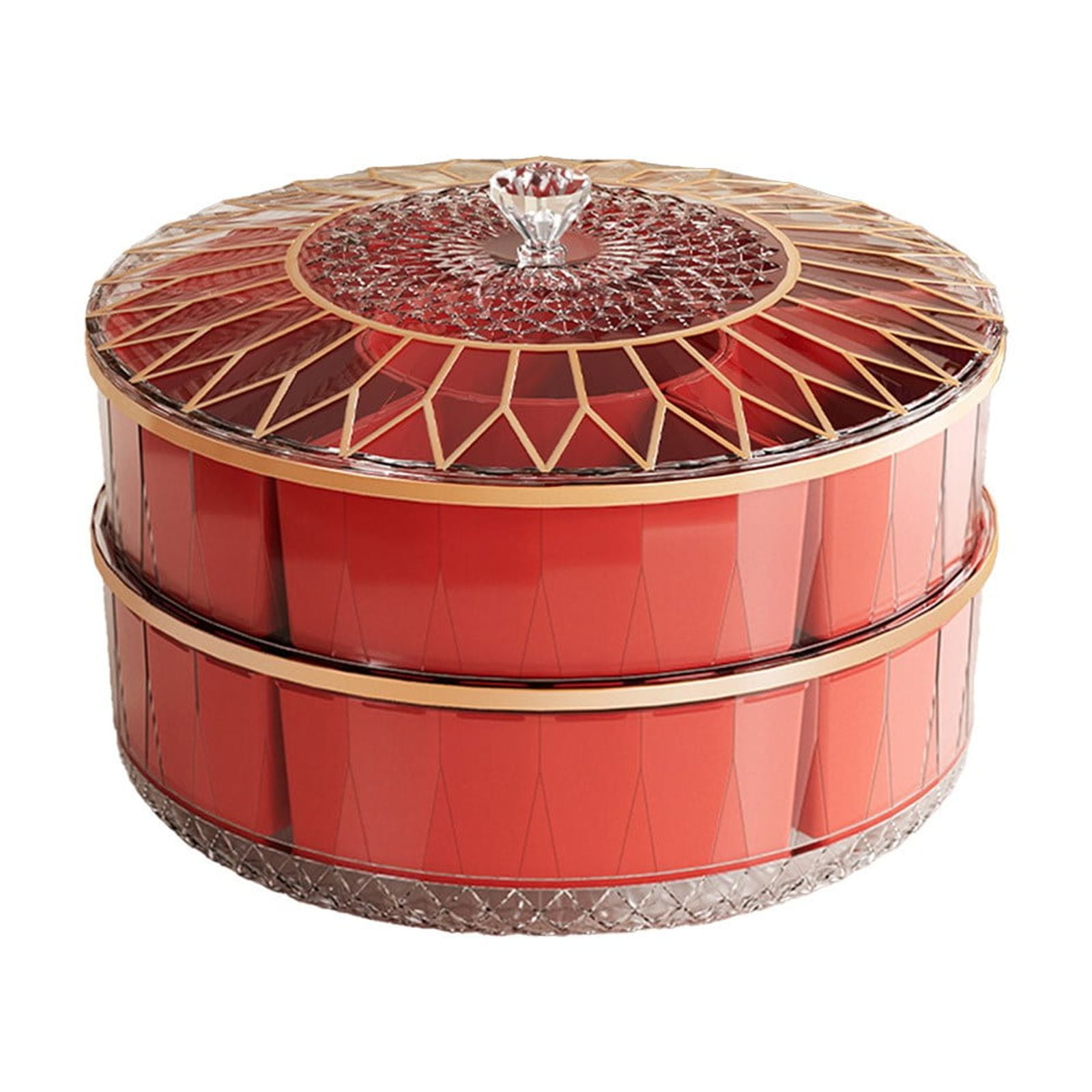 Mauxuk Rotating Compartments Fruit Tray - Removable Dry Fruit Storage ...