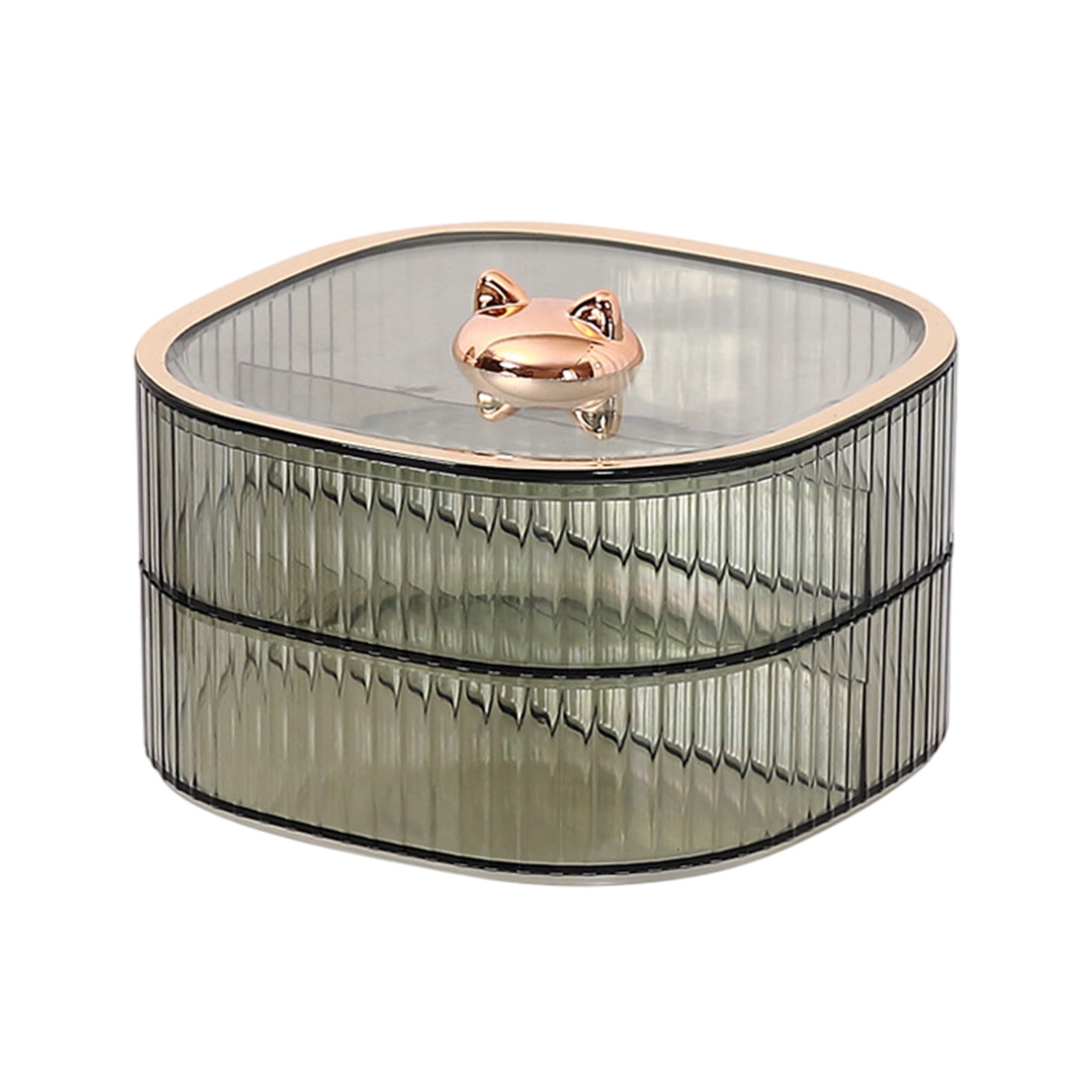 Mauxuk Transparent Kitty Rotating Candy Household Dry Fruit Tray ...