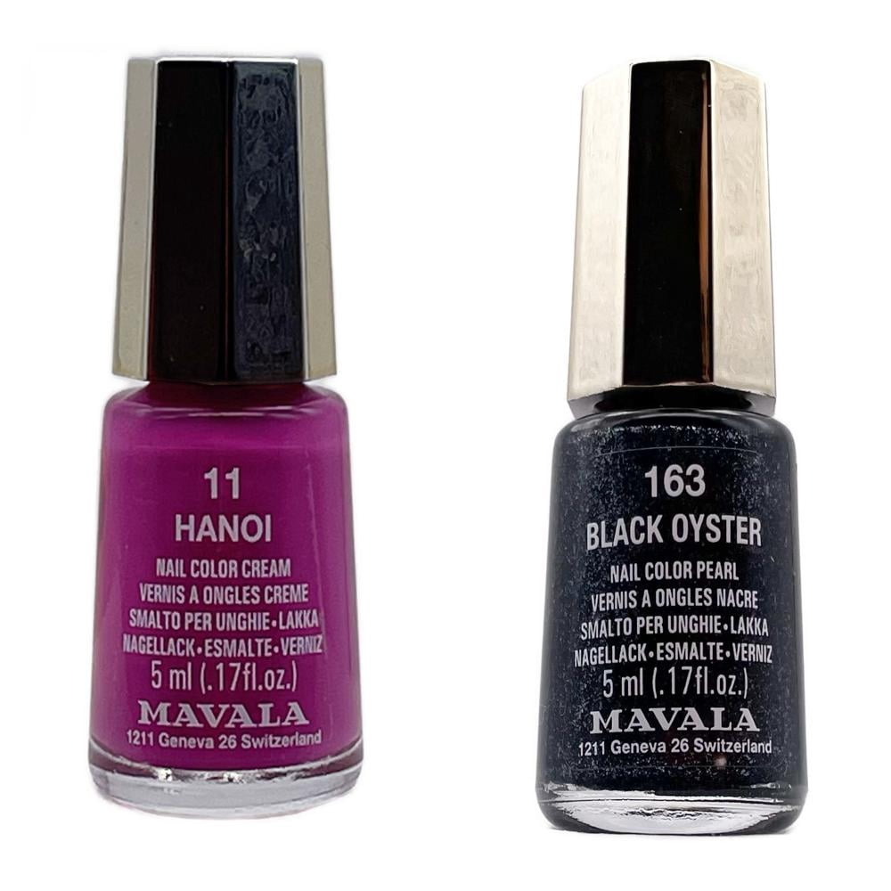 Mavala Mini Nail Polish 5ml - 11 Hanoi - 163 Black Oyster - Combi Pack ...