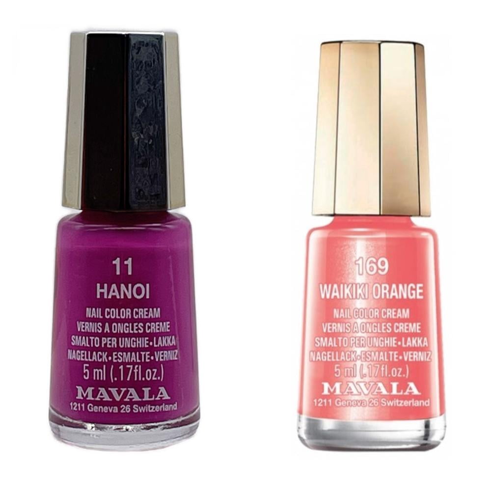 Mavala Mini Nail Polish 5ml - 11 Hanoi - 169 Waikiki Orange - Combi ...