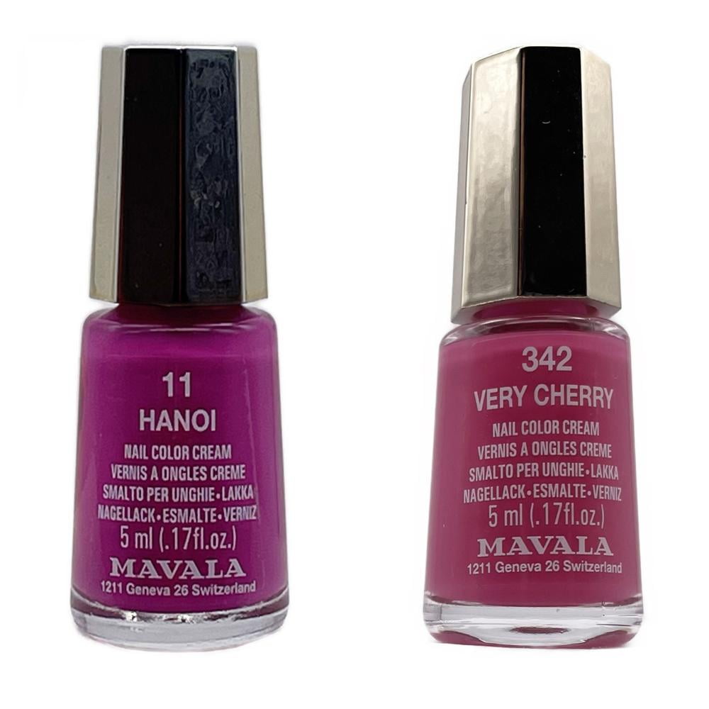 Mavala Mini Nail Polish 5ml - 11 Hanoi - 342 Very Cherry - Combi Pack ...