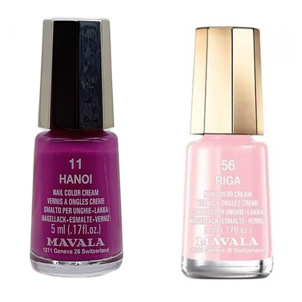 Mavala Mini Nail Polish 5ml - 11 Hanoi - 56 Riga - Combi Pack - Walmart.com