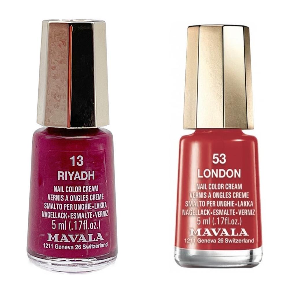 Mavala Mini Nail Polish 5ml - 13 Riyadh - 53 London - Combi Pack - Walmart.com