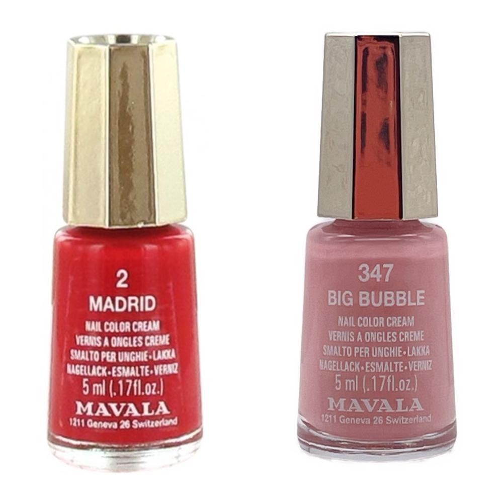 Mavala Mini Nail Polish 5ml - 2 Madrid - 347 Big Bubble - Combi Pack ...