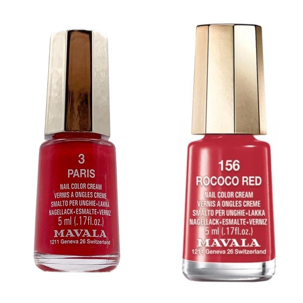 Mavala Mini Nail Polish 5ml - 3 Paris - 156 Rococo Red - Combi Pack ...