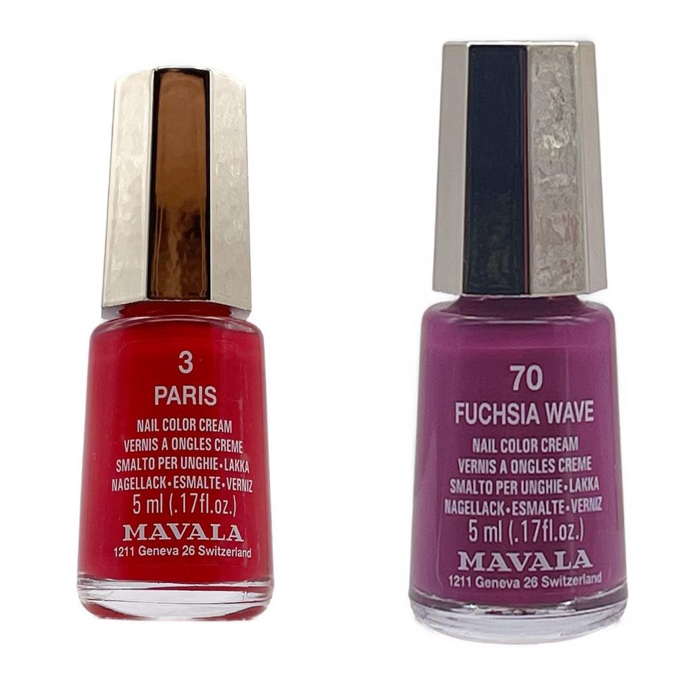 Mavala Mini Nail Polish 5ml - 3 Paris - 70 Fuchsia Wave - Combi Pack ...