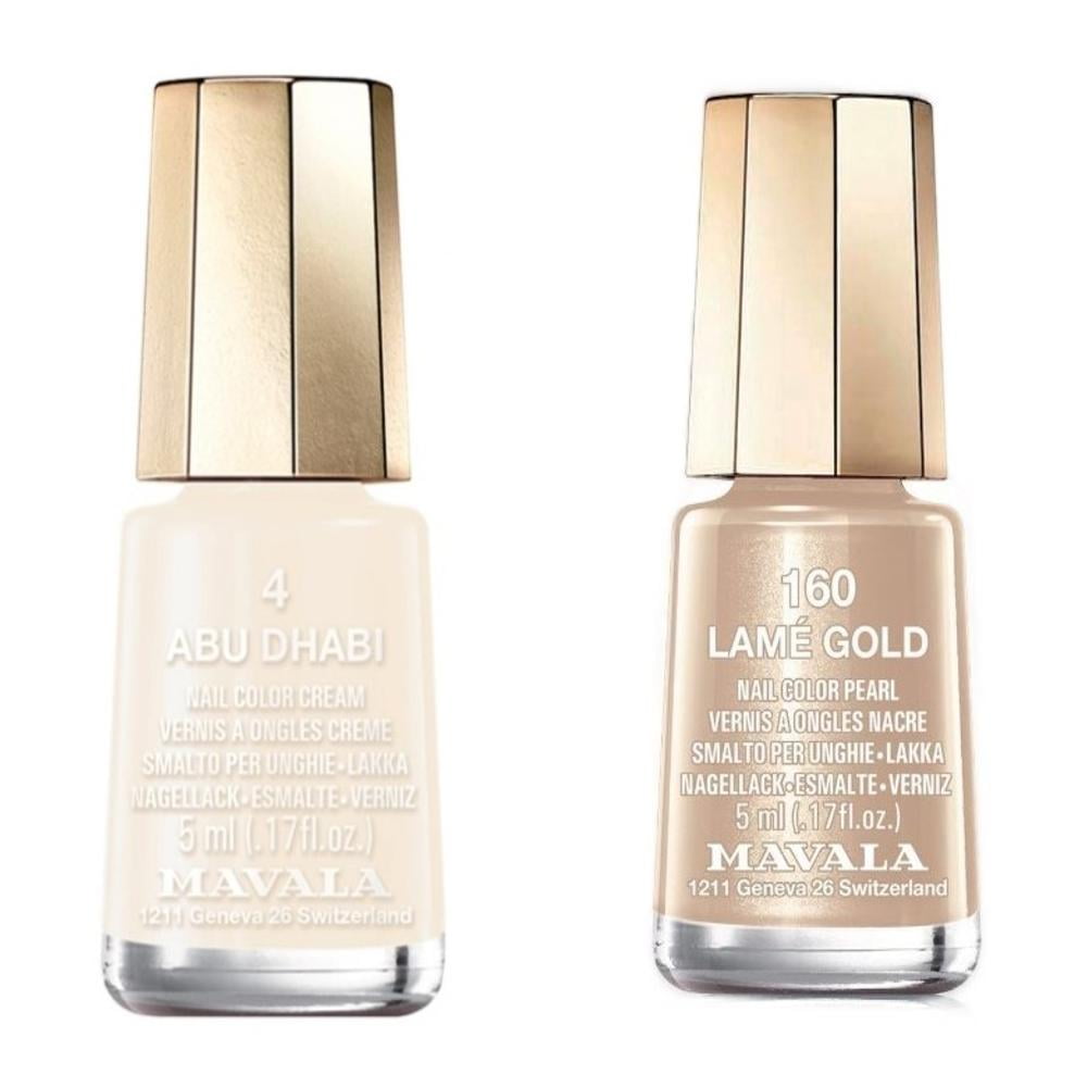 Mavala Mini Nail Polish 5ml - 4 Abu Dhabi - 160 Lame Gold - Combi Pack ...