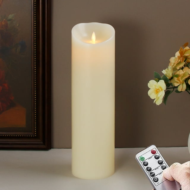 Mavandes Flameless LED Candles: 4x14in, Remote Timer, Moving Wick, Real ...