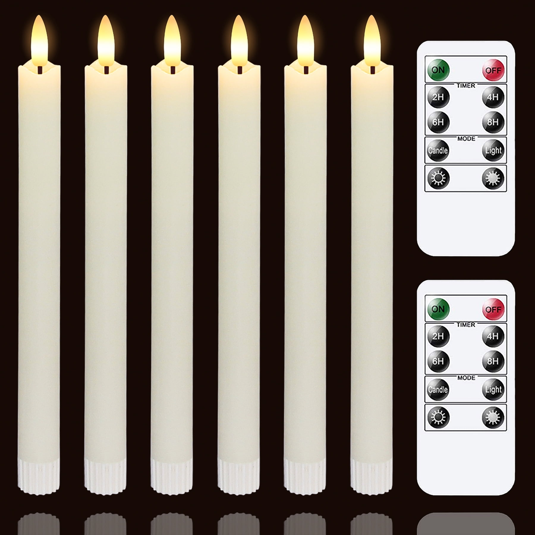 Mavandes LED Taper Candles with Remote, 9.8" Flameless Ivory Battery ...