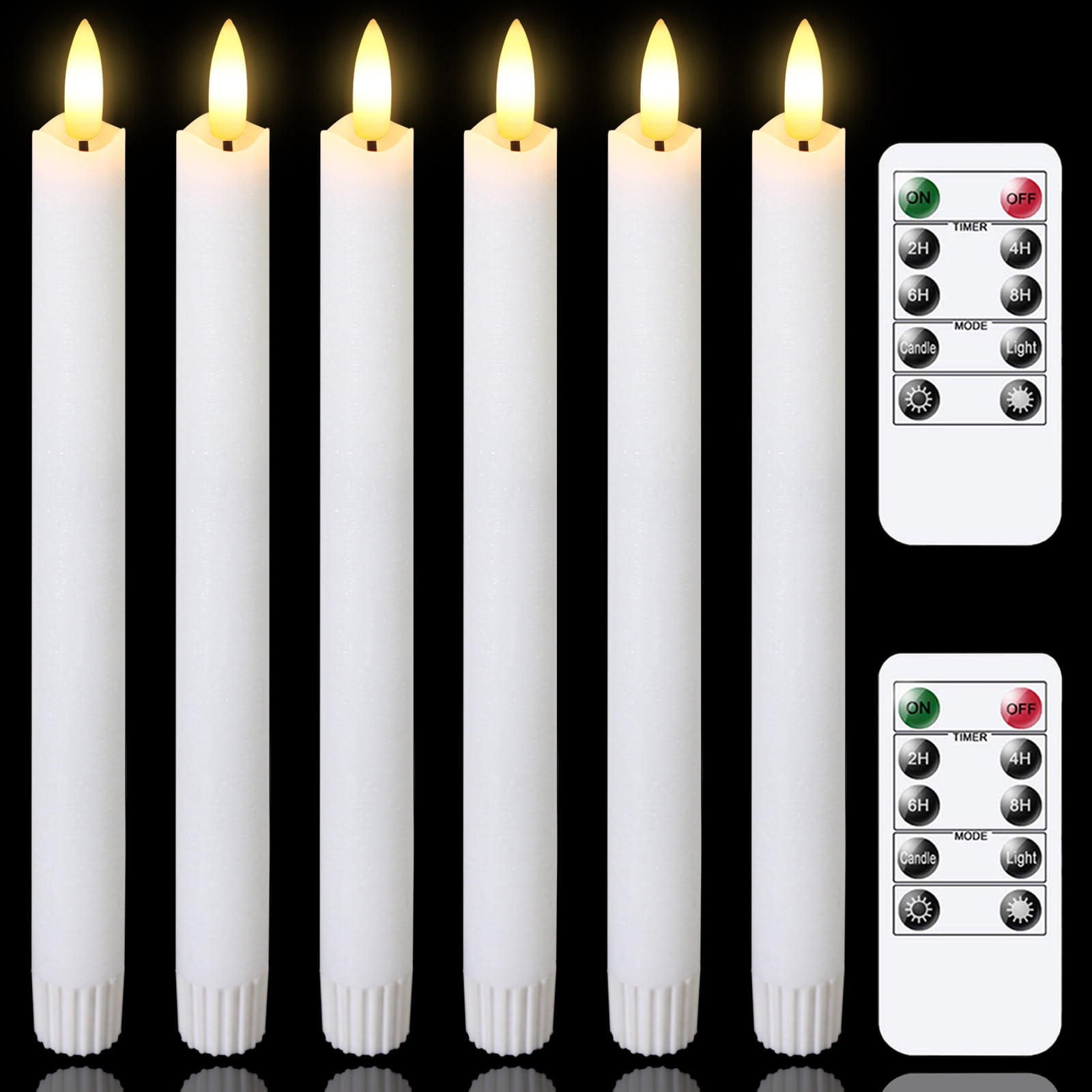 Mavandes LED Taper Candles with Remote Control,9.8 inch Flameless White ...