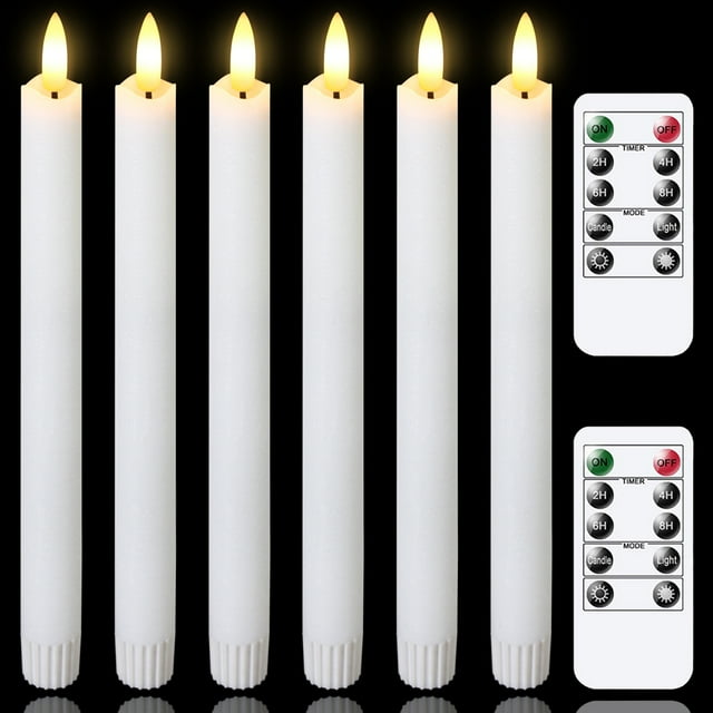 Mavandes LED Taper Candles with Remote Control,9.8 inch Flameless White ...