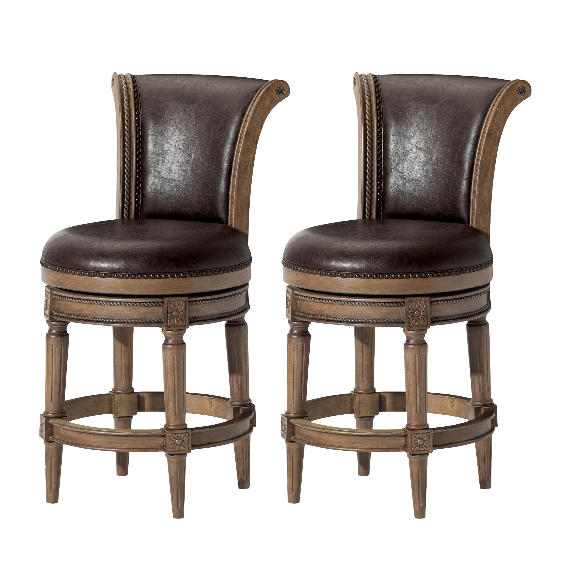 Maven Lane 26" Pullman Counter Height Bar Stool - Handcrafted Swivel ...