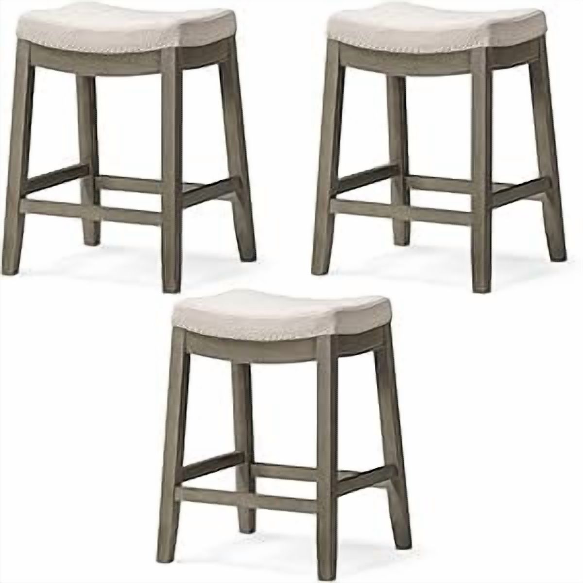 Maven Lane Sophia Backless Counter Stools 26 Inches Set of 3 – Saddle ...