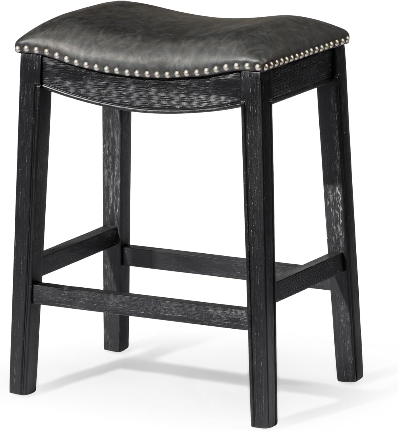 Maven Lane Adrien 26" Wood Counter Height Stool - Handcrafted Aged ...