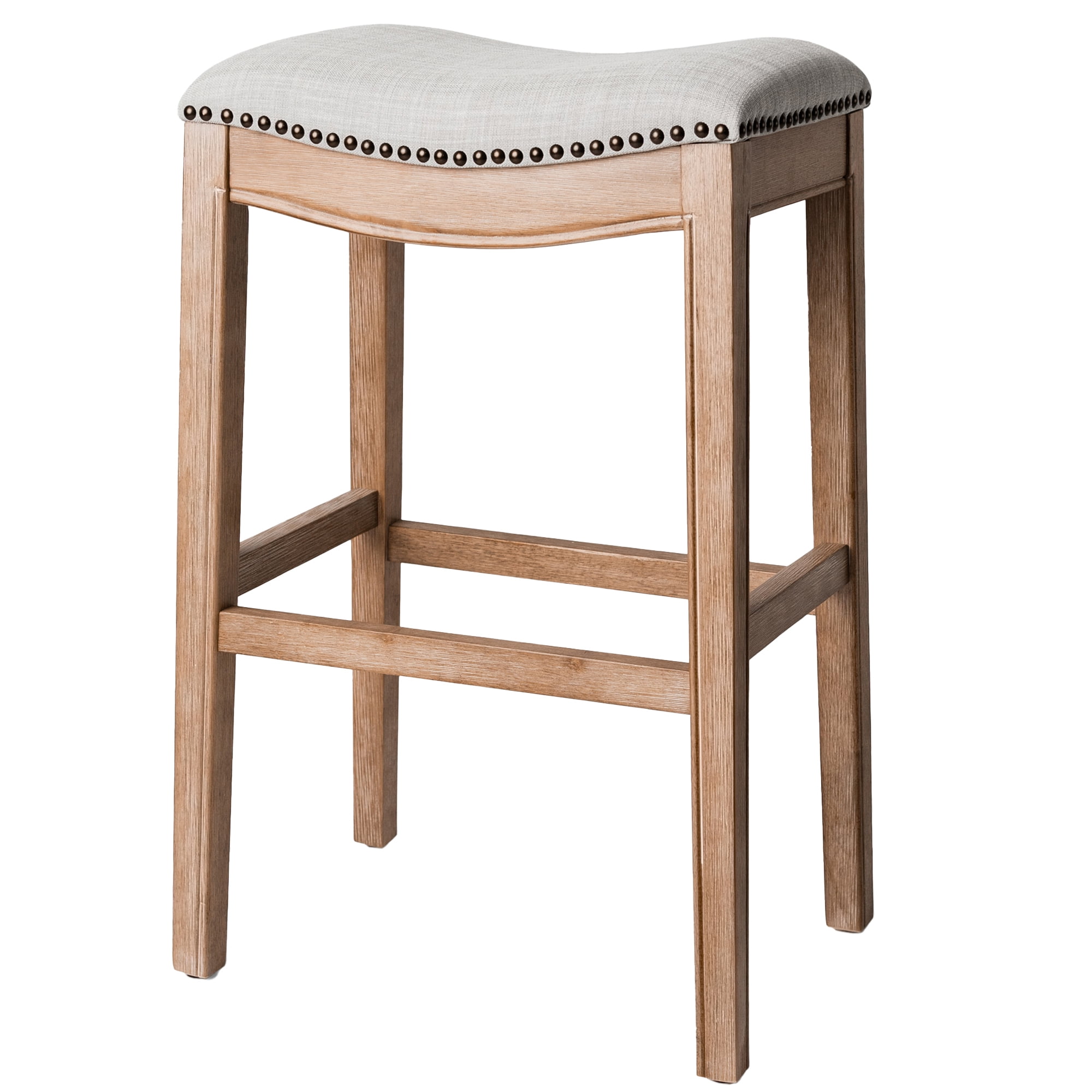 Open Box Maven Lane Adrien Kitchen Saddle Backless Bar Stool, Weathered ...