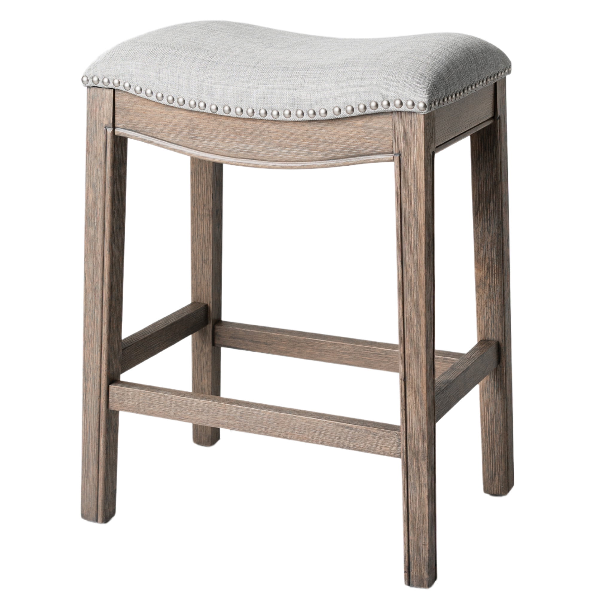 Maven Lane Adrien Saddle Bar Counter Stool in Reclaimed Oak Finish w ...