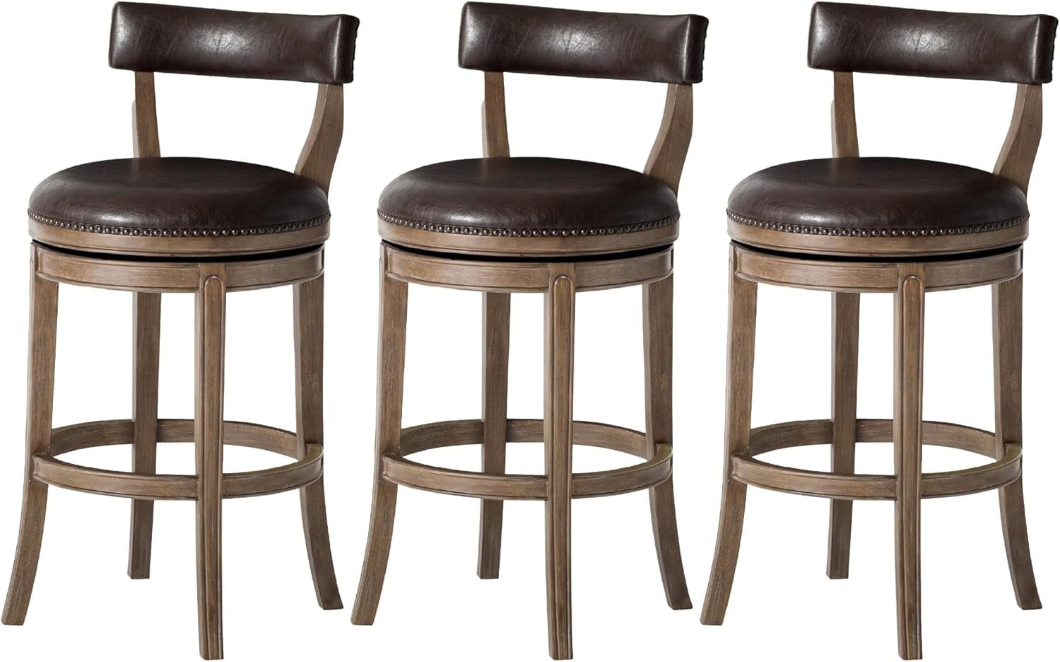 Maven Lane Alexander 31" Swivel Bar Stool – Kitchen Stool in Walnut ...
