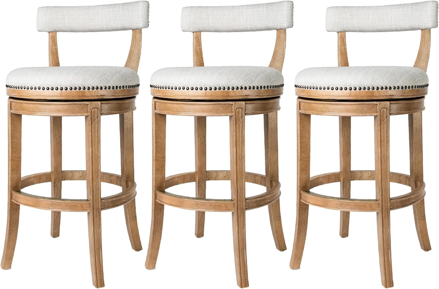 Maven Lane Alexander 31 Inch Tall Bar Height Rotating Low Back Barstool ...