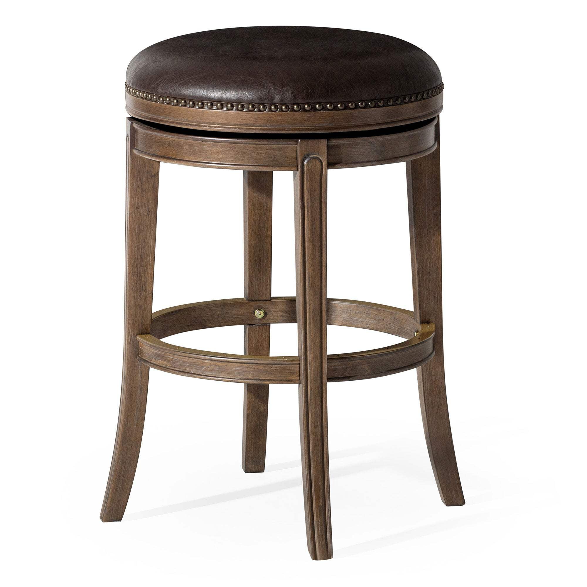 Maven Lane Alexander Counter Seat Backless Bar Stool, Walnut Finish ...