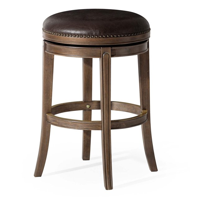 Maven Lane Alexander Counter Seat Backless Bar Stool, Walnut Finish ...