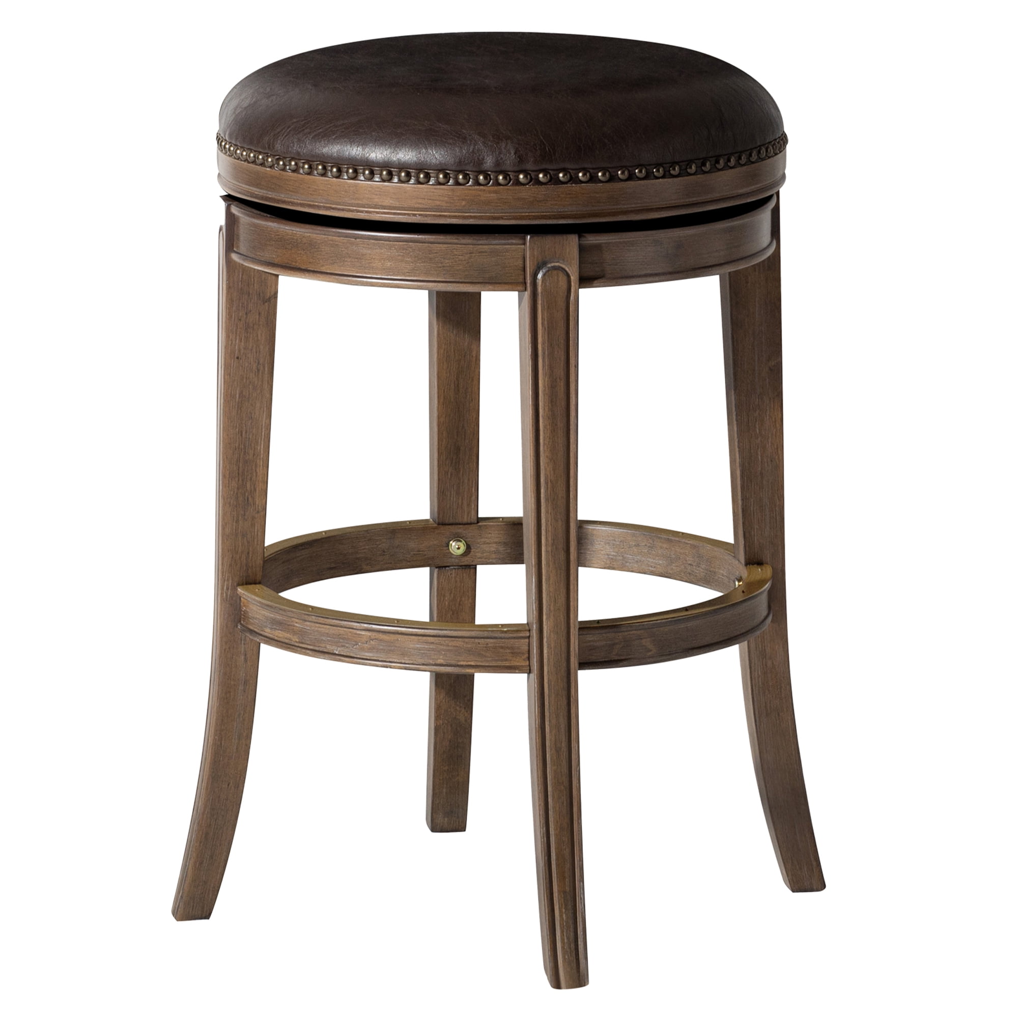 Maven Lane Alexander Backless Bar Stool, Walnut Finish w/ Marksman ...