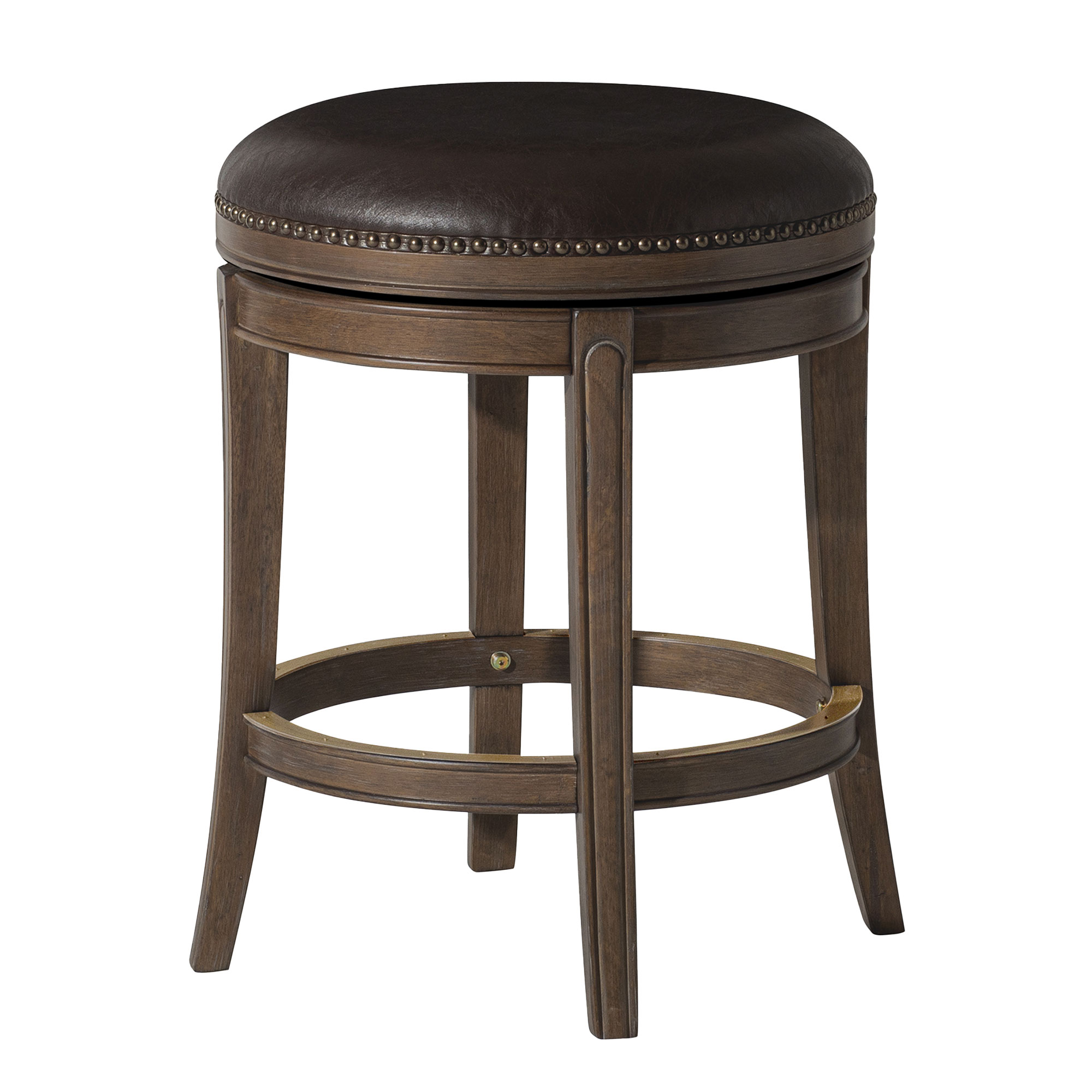 Maven Lane Alexander Backless Counter Stool, Walnut Finish w/ Marksman ...