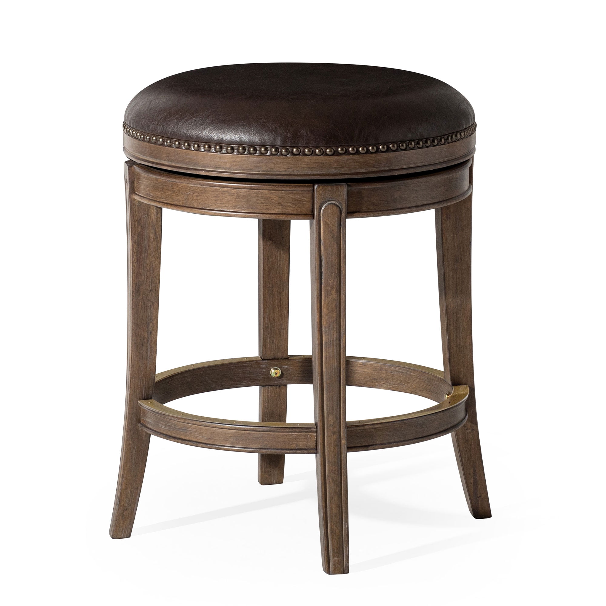 Maven Lane Alexander Backless Counter Stool, Walnut Finish w/ Marksman ...