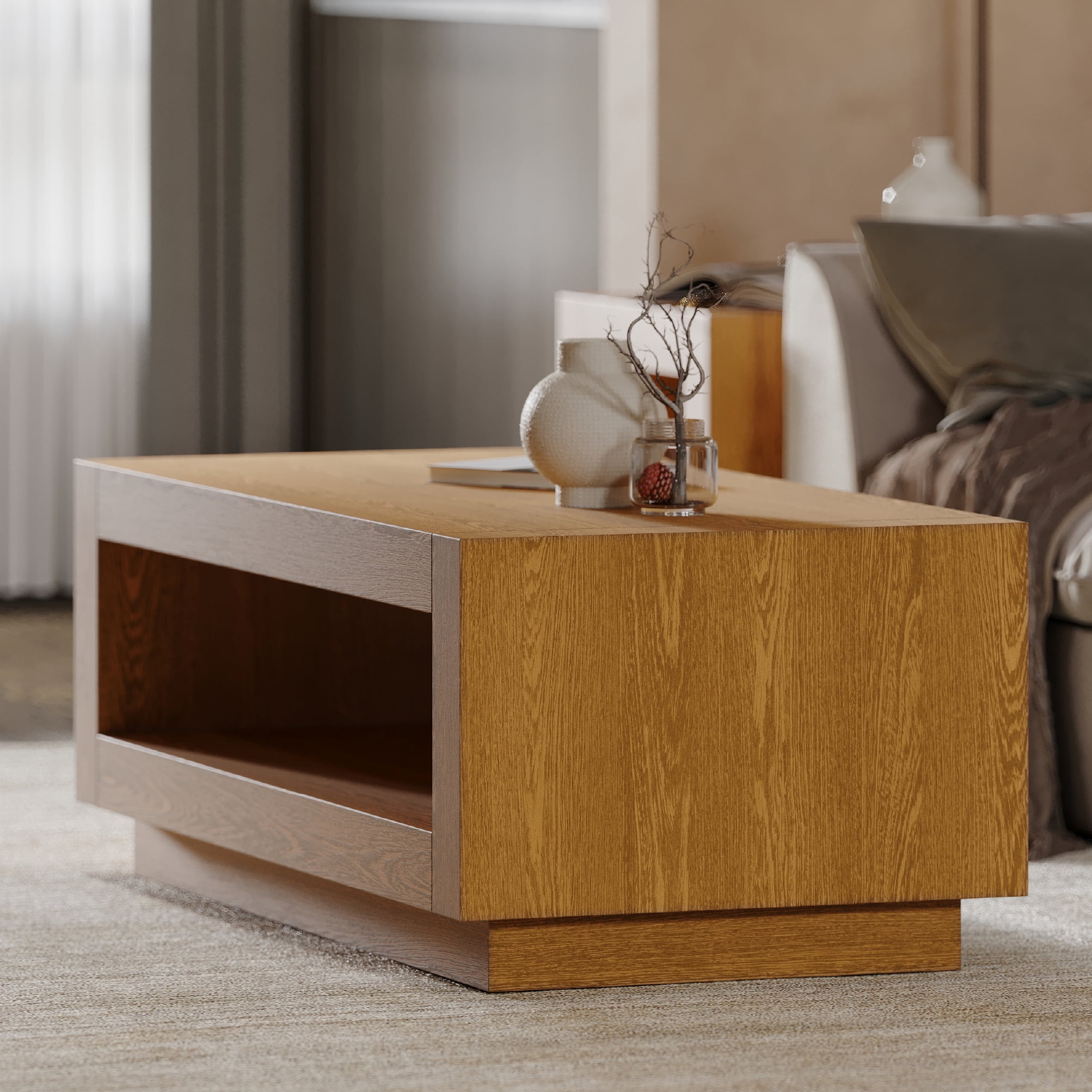 Maven Lane Artemis Contemporary Wooden Coffee Table in Refined Natural ...