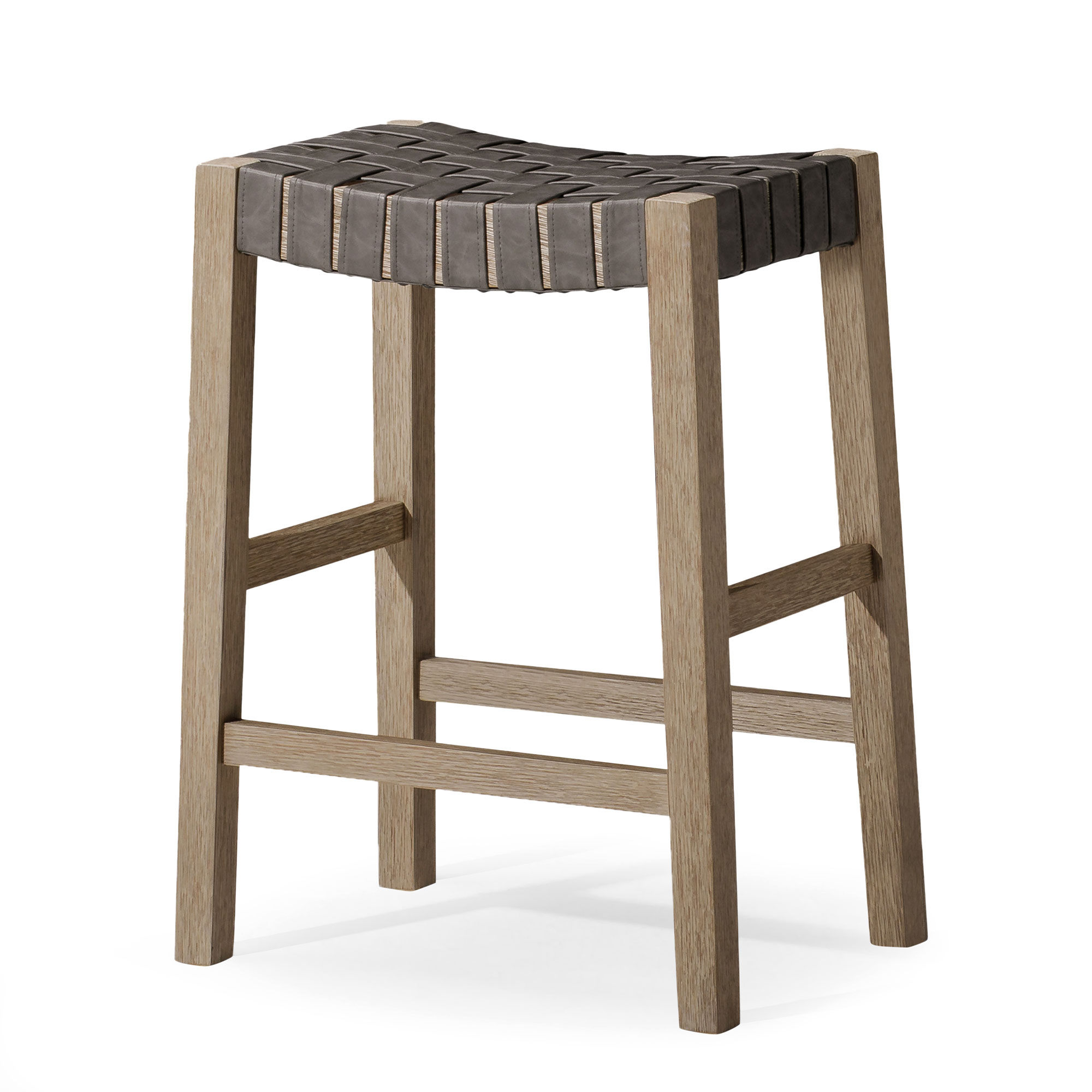 Maven Lane Emerson Counter Stool in Weathered Grey Wood Finish with ...