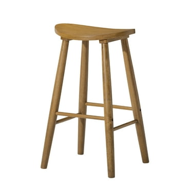 Maven Lane Vincent Wooden Rustic Aesthetic Kitchen Bar Stool, Antiqued ...