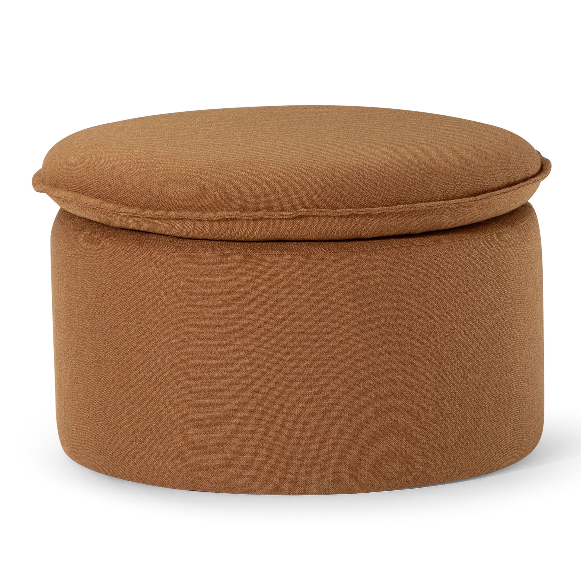 Maven Lane Lyra Contemporary Ottoman in Clay Fabric Upholstery ...
