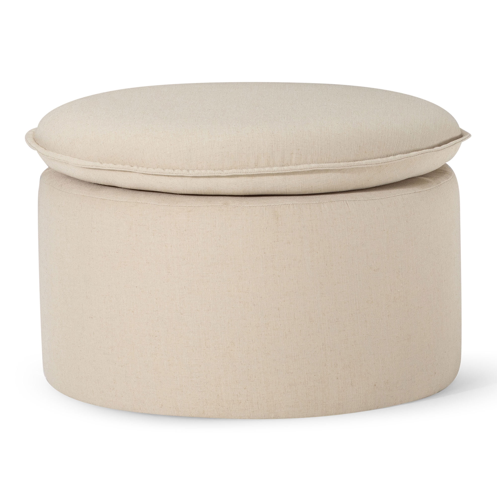 Maven Lane Lyra Contemporary Ottoman in Taupe Fabric Upholstery ...
