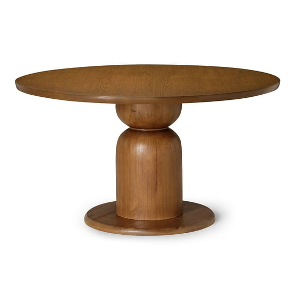 Maven Lane Mila Contemporary Round Wooden Dining Table in Refined Brown ...