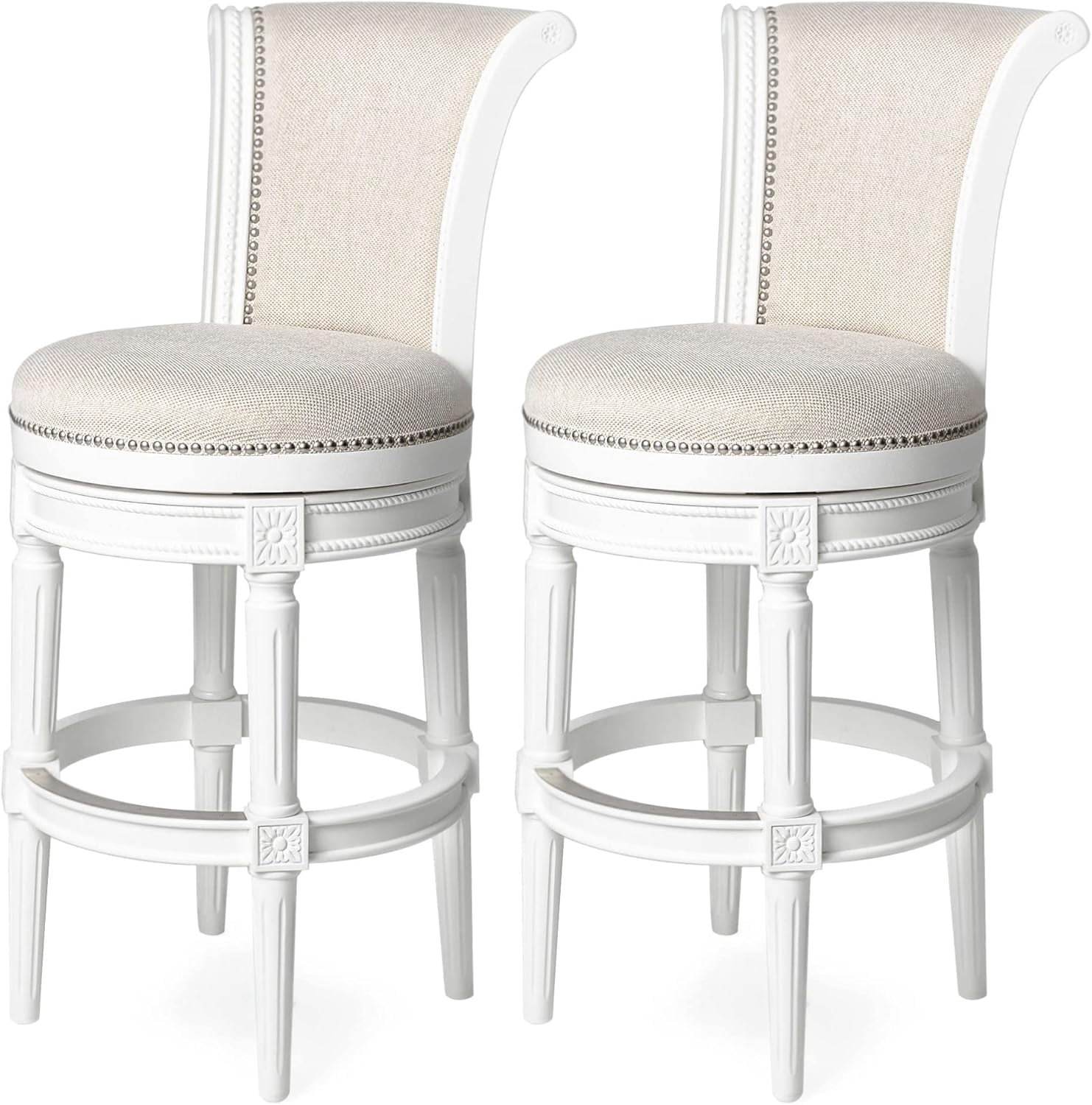 Maven Lane Pullman 31 Inch Tall Bar Height Upholstered Barstool with ...