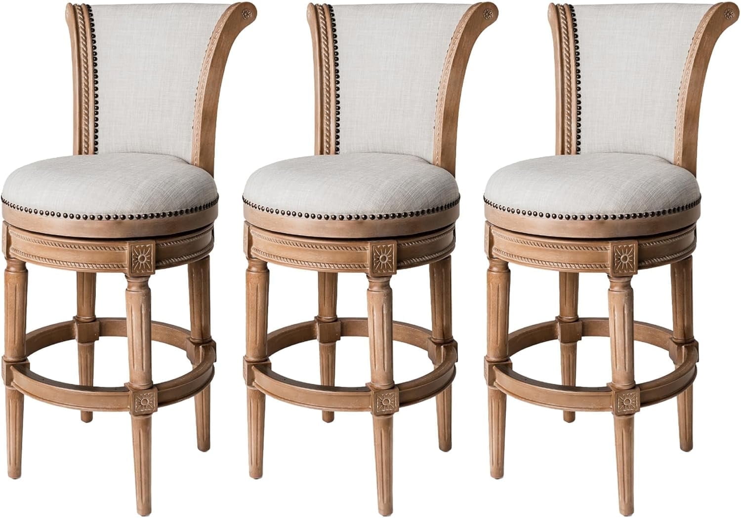 Maven Lane Pullman 31 Inch Tall Bar Height Upholstered Barstool with ...