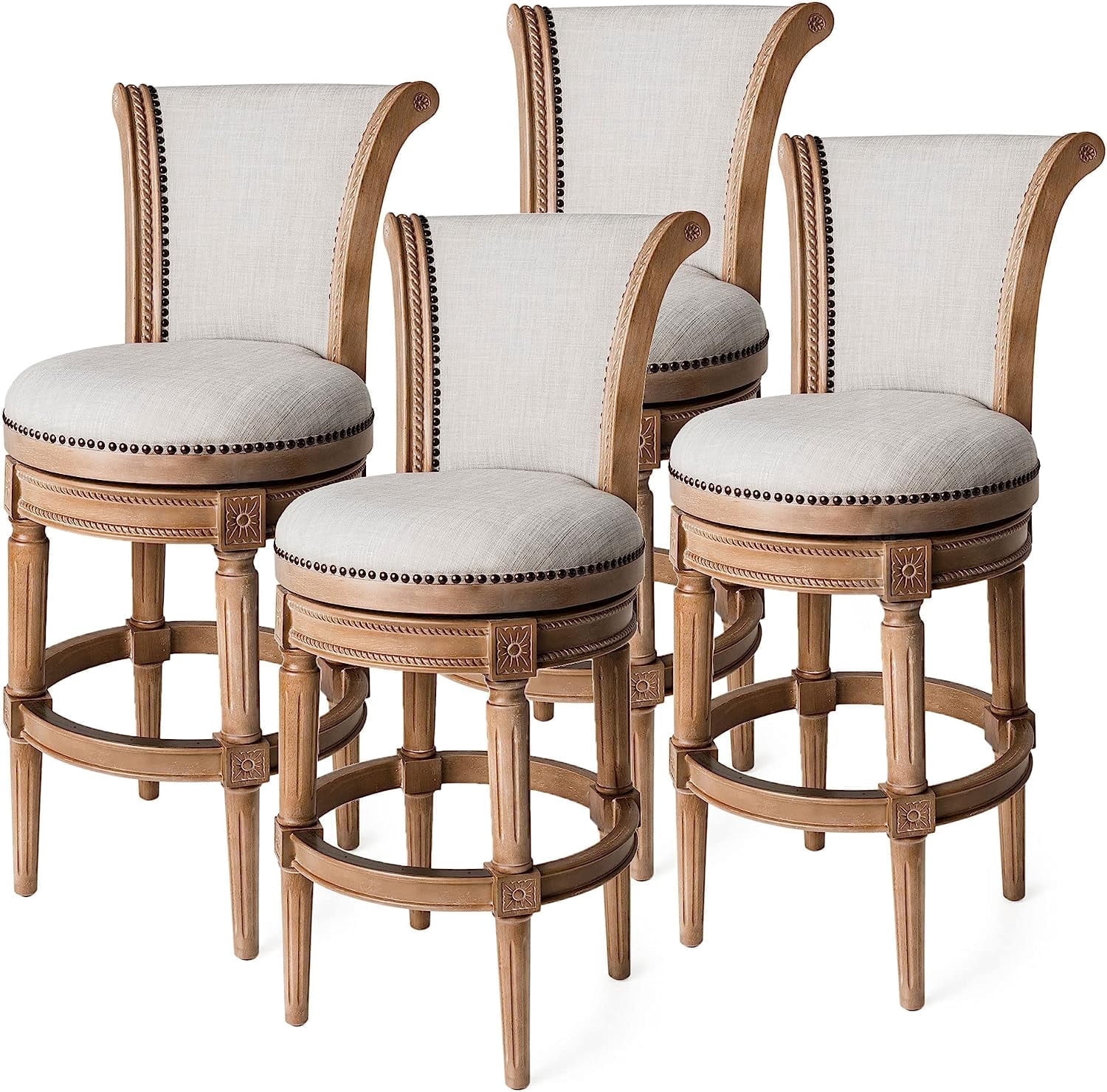 Maven Lane Pullman 31 Inch Tall Bar Height Upholstered Barstool with ...