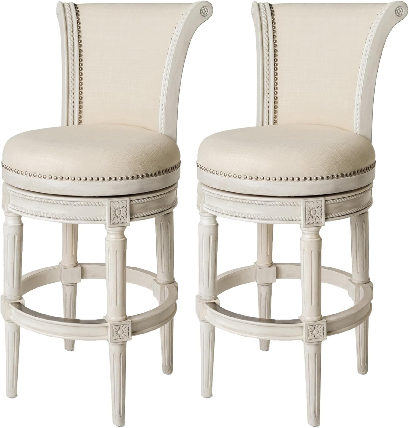 Maven Lane Pullman 31 Inch Tall Bar Height Upholstered Barstool with ...