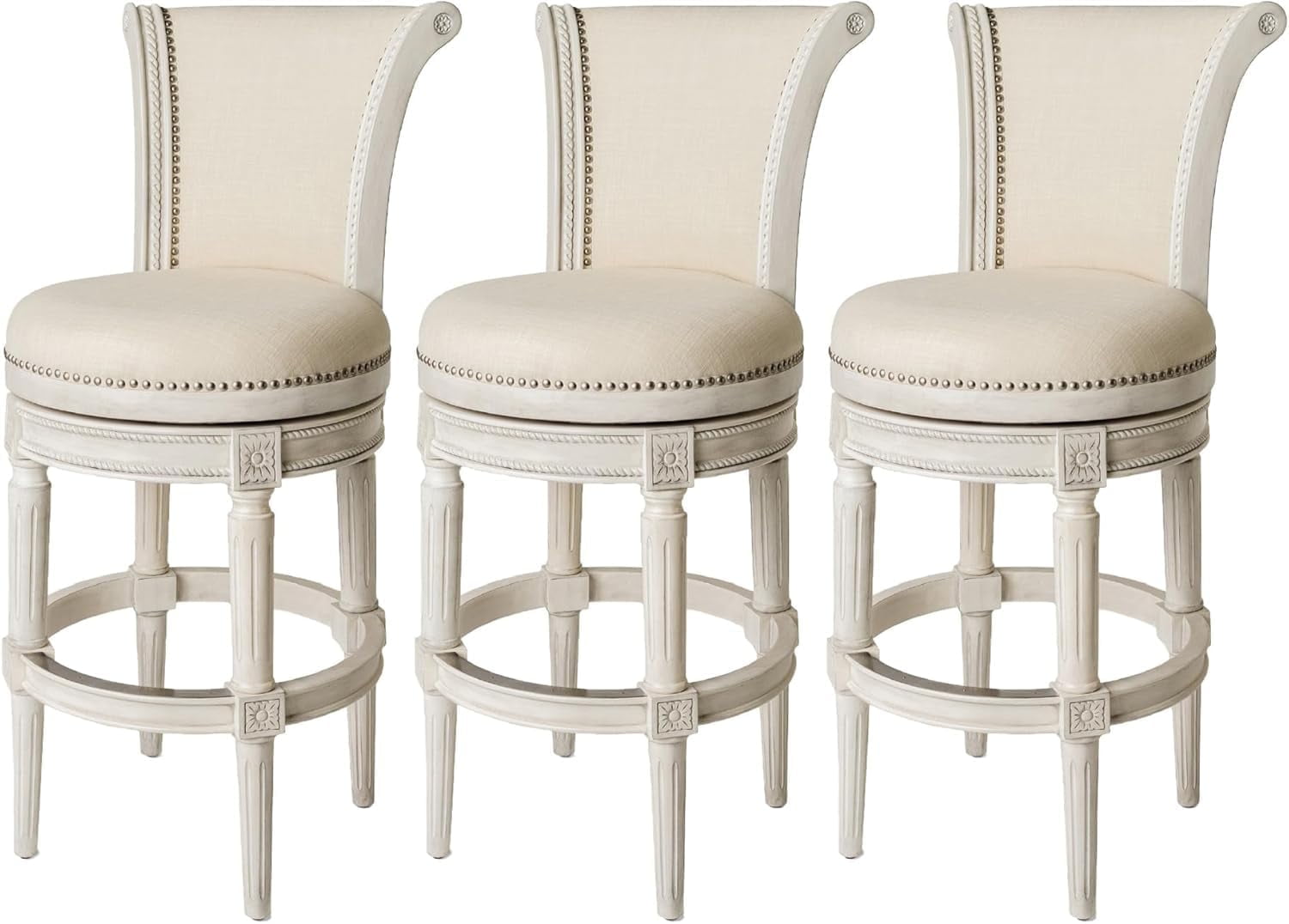 Maven Lane Pullman 31 Inch Tall Bar Height Upholstered Barstool with ...