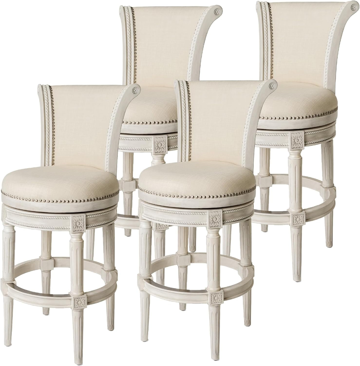 Maven Lane Pullman 31 Inch Tall Bar Height Upholstered Barstool with ...
