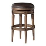 Maven Lane Pullman Backless Bar Stool in Walnut Finish w/ Marksman ...