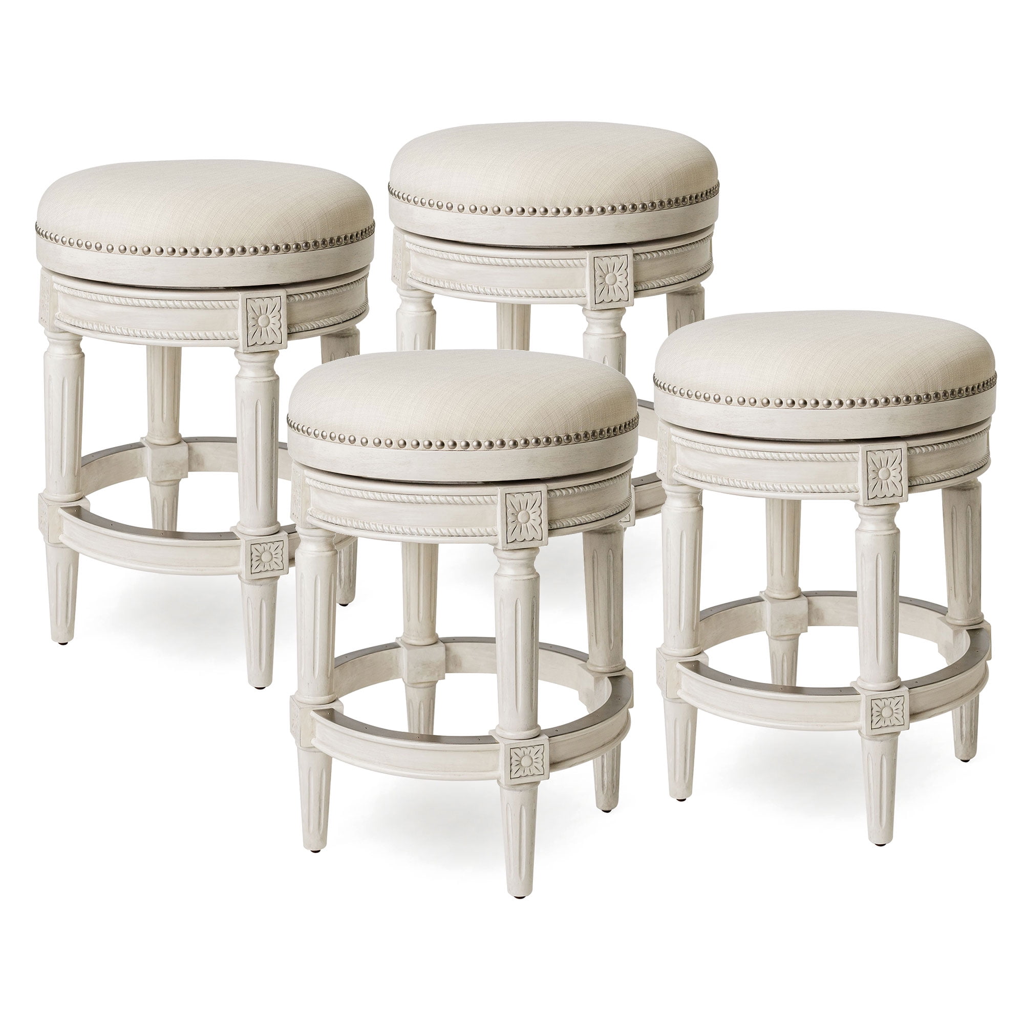 Maven Lane Pullman Backless Counter Stool, White Oak/Natural Upholstery ...