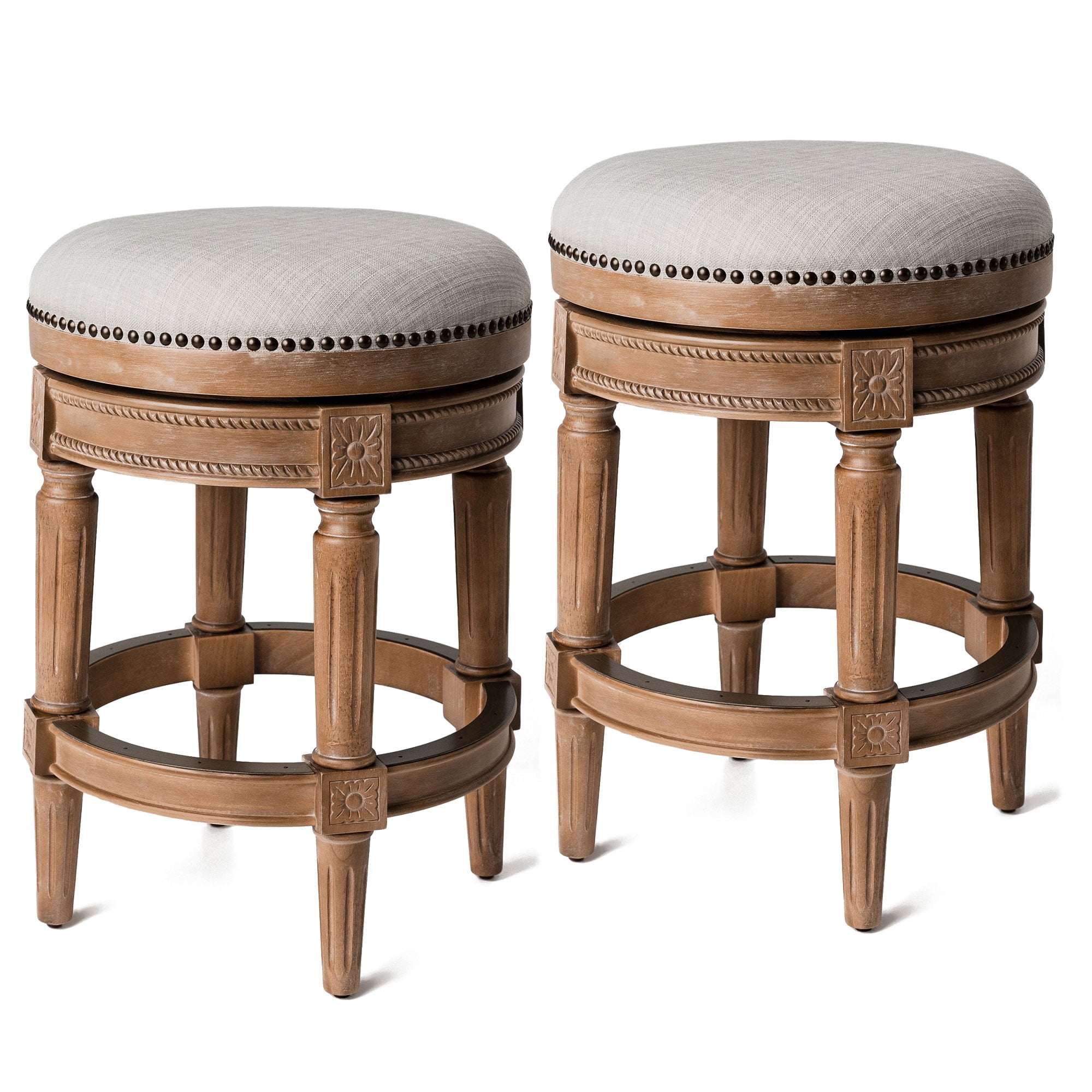Maven Lane Pullman Backless Counter Stool in Weathered Oak Finish w ...