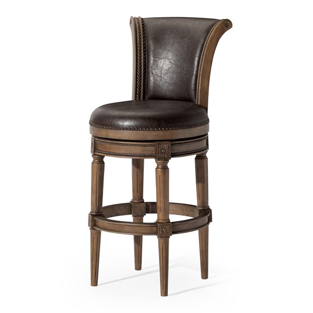 Maven Lane Pullman Bar Stool in Walnut Finish with Marksman Saddle ...
