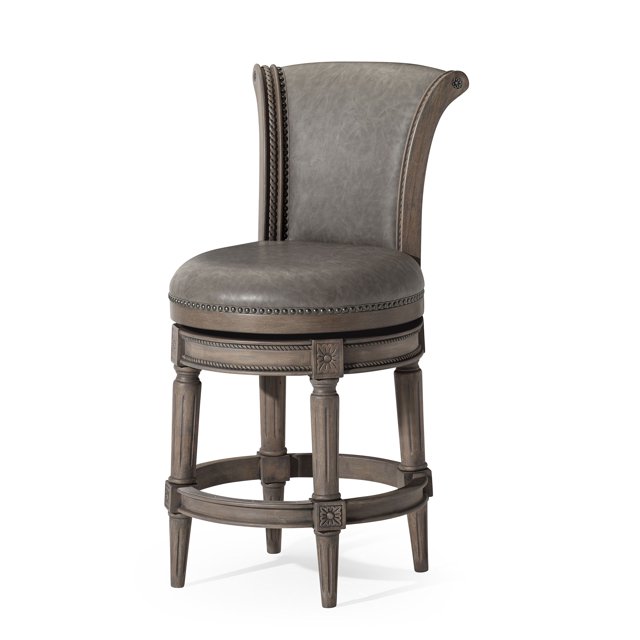 Maven Lane Pullman Counter Stool in Reclaimed Oak Finish w/ Ronan Stone ...