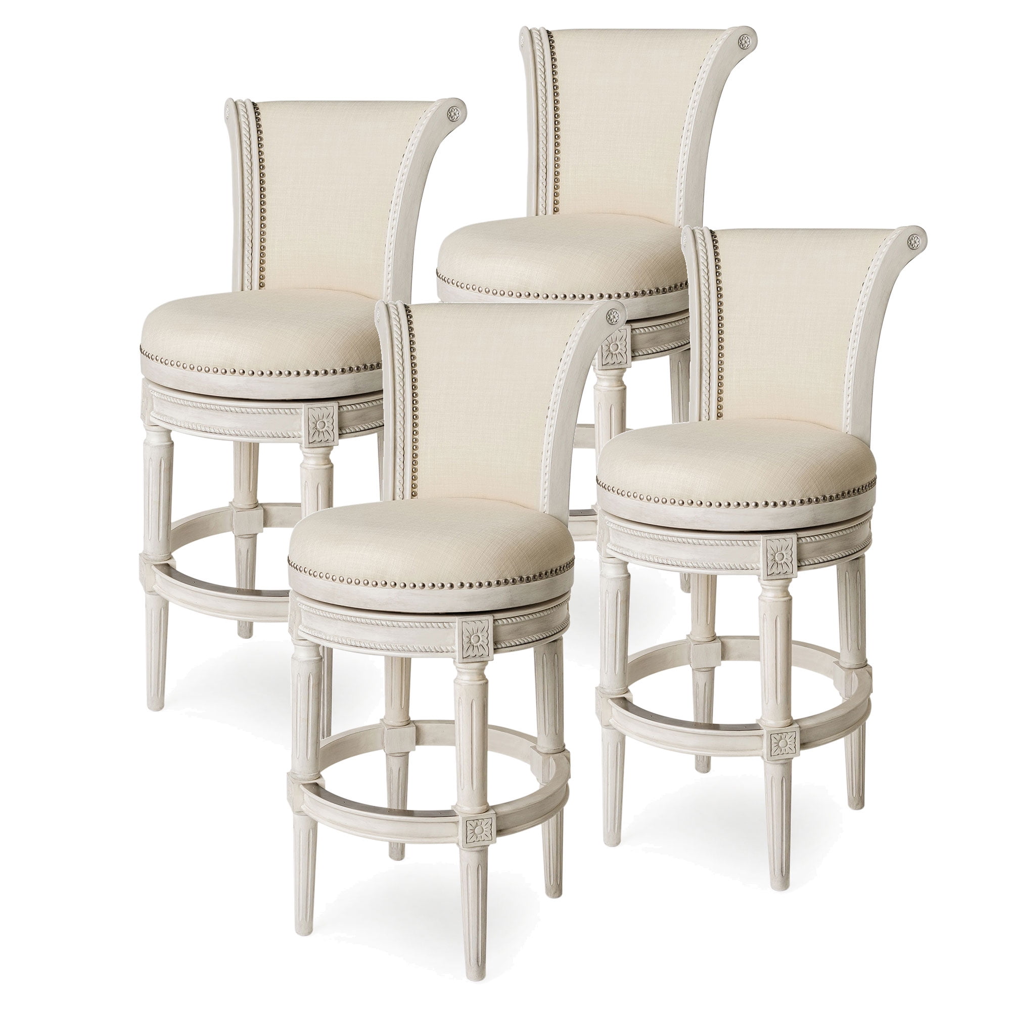 Open Box Maven Lane Pullman Swivel Bar Stool, White Oak, Bar Height (4 ...