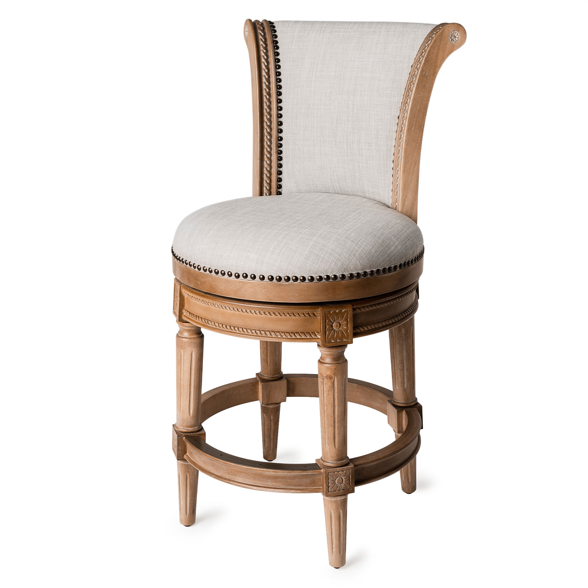 Hillsdale Furniture Lyman Wood Upholstered Counter Height Swivel Stool ...