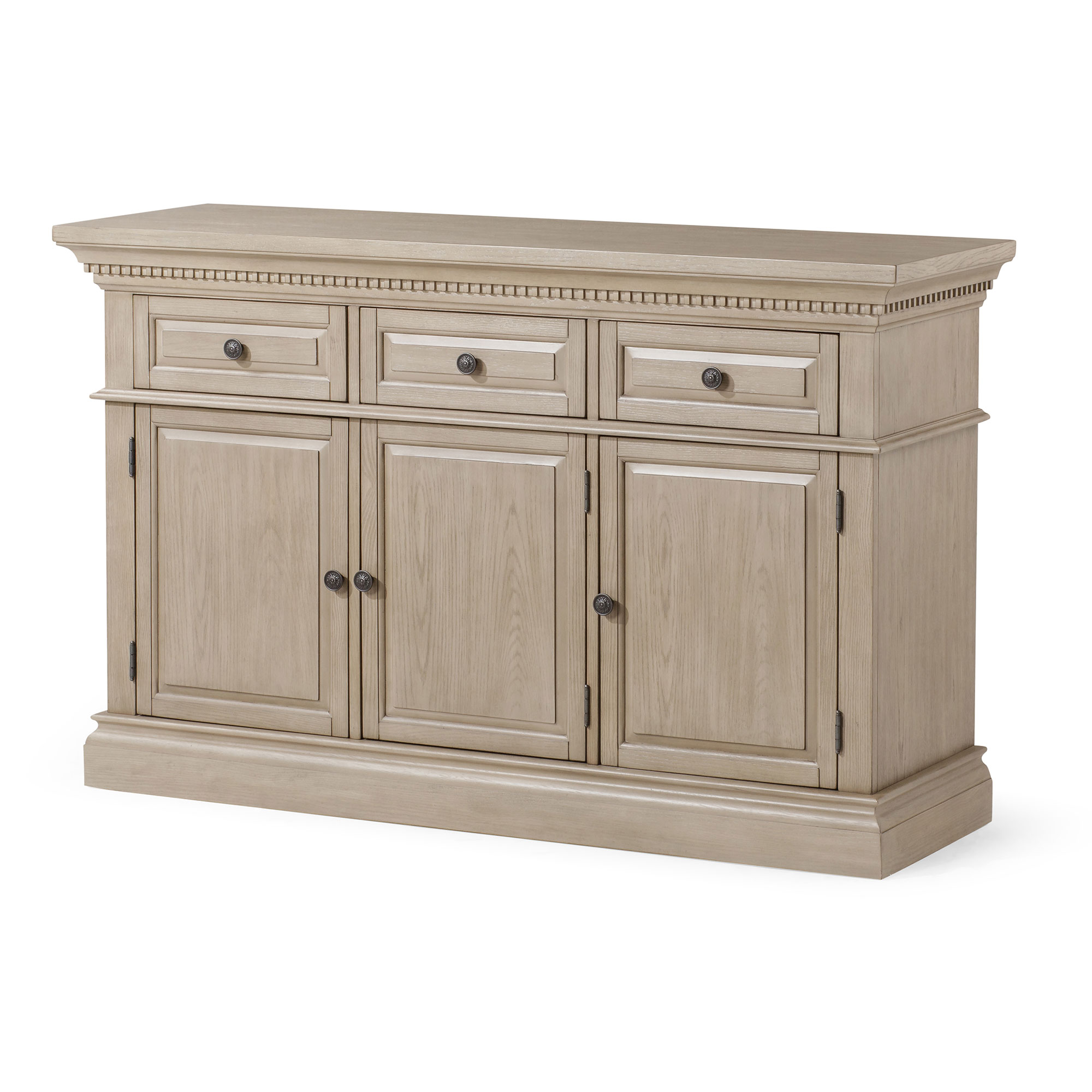 Norwalk 6-Drawer Buffet on Elm Solid Wood in Natural with Soapstone Top ...