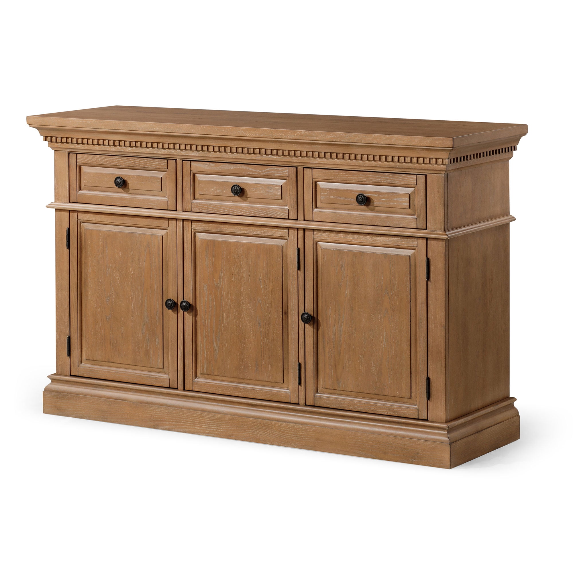 Maven Lane Theo Solid Wood Buffet Sideboard in Antiqued Natural Finish ...