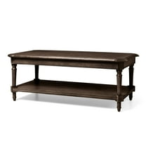 Maven Lane Marco Round Wooden Coffee Table Rustic Furniture, Aged Black ...