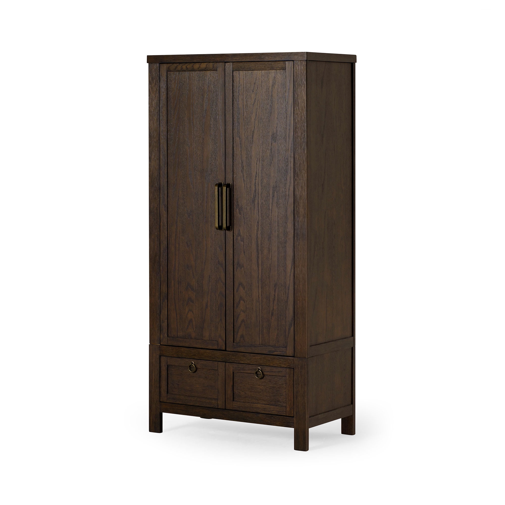 Maven Lane Vaughn Rustic Wooden Cabinet in Weathered Brown Finish ...